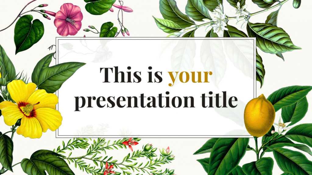 Amazing Botanical. Free Powerpoint Template & Google Slides in Pretty ...