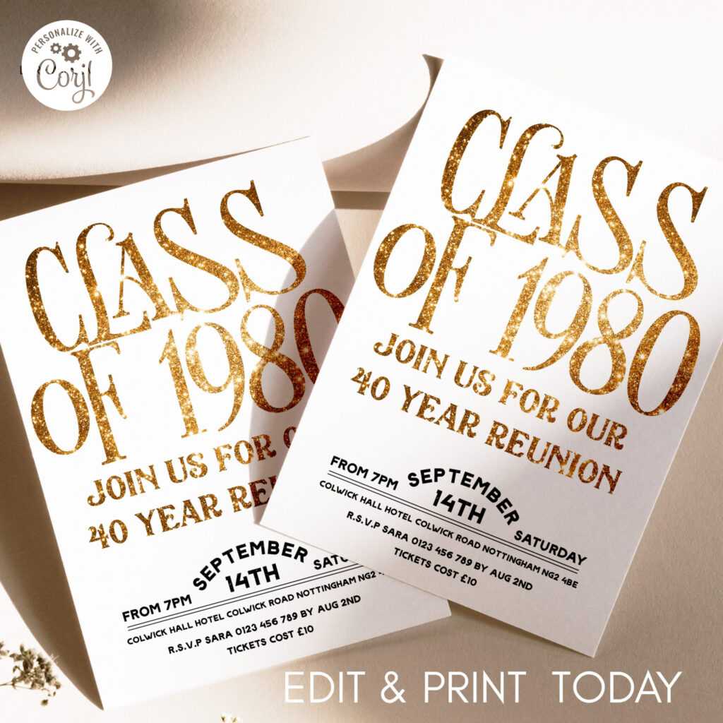 Class Of 1980 40 Year Reunion Invitation pertaining to Reunion ...