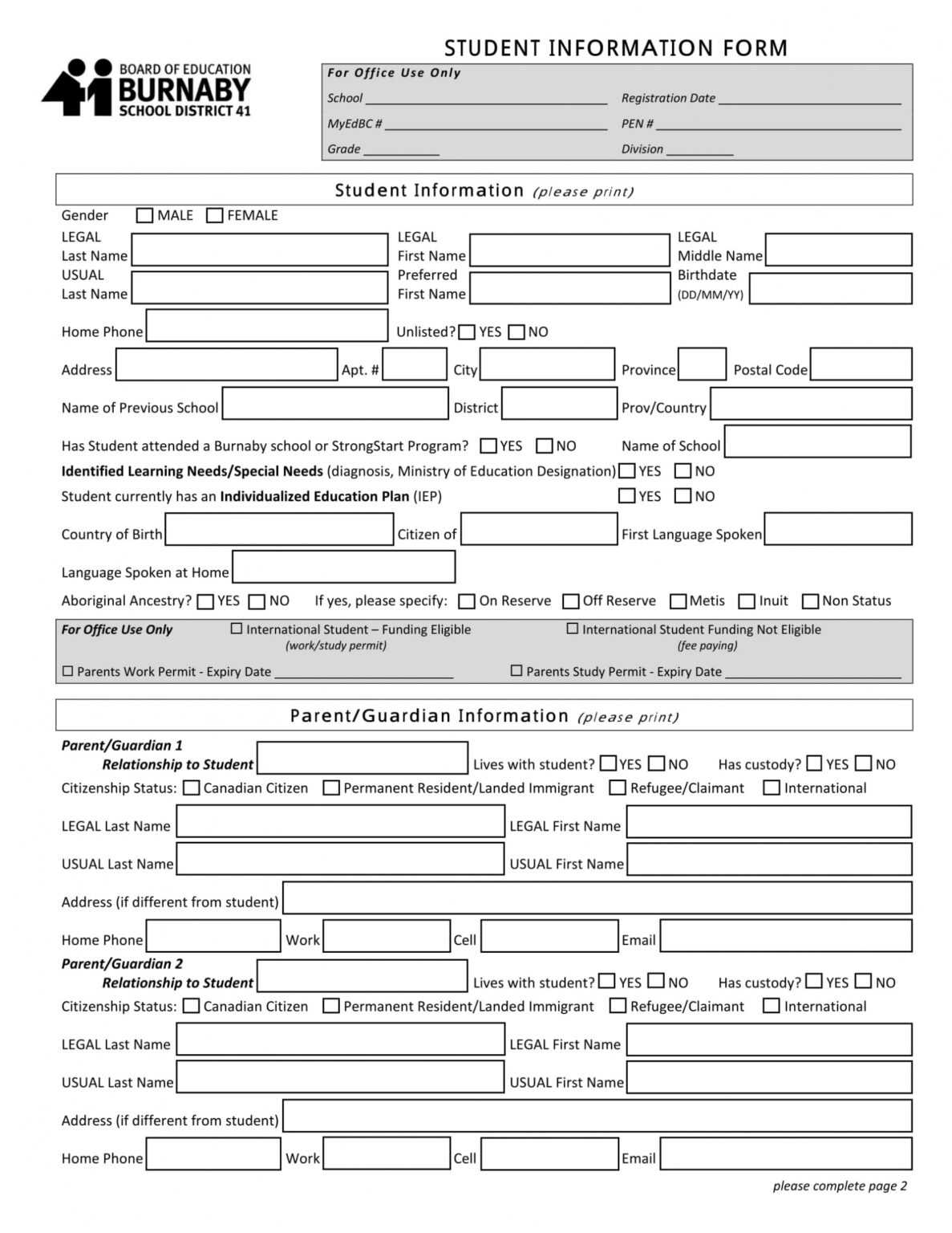 Student Information Card Template – Creative Inspirational Template ...