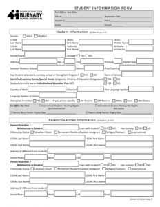 Free 14+ Student Information Forms In Ms Word | Pdf in Student ...
