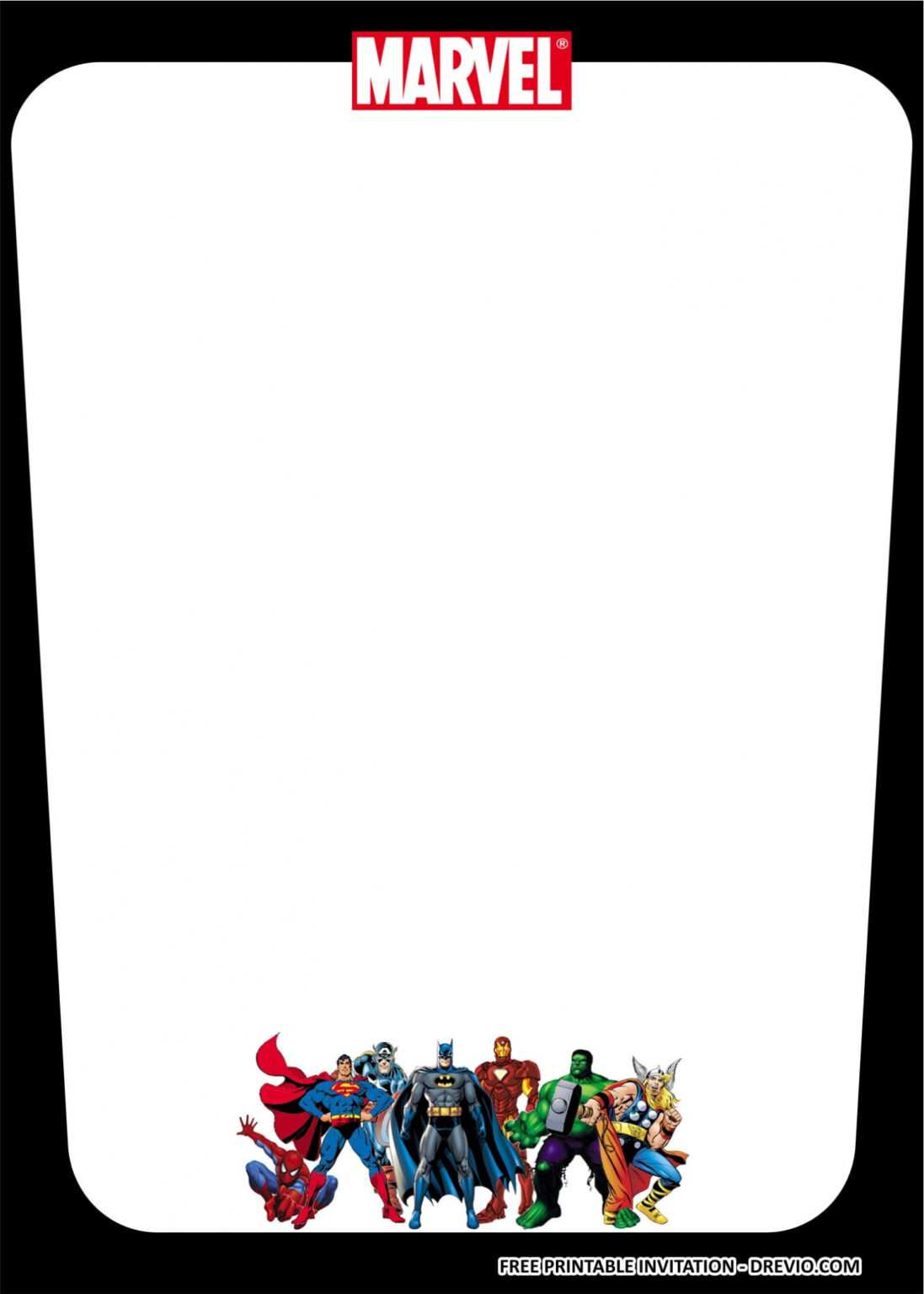 Free Printable) – Superhero Birthday Party Kits Templates within ...
