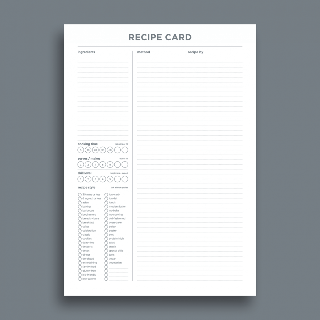 Free Recipe Card Templates pertaining to Recipe Card Design Template ...