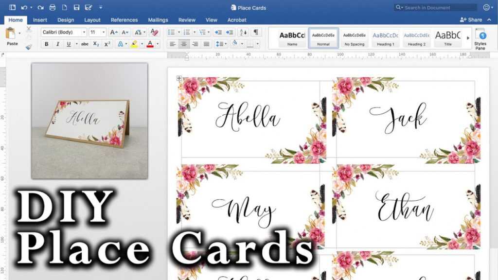 How To Make Diy Place Cards With Mail Merge In Ms Word And Adobe ...