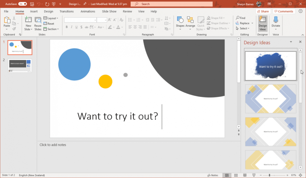 Make Changes To A Design Ideas Slide In Powerpoint | Excel with How To ...