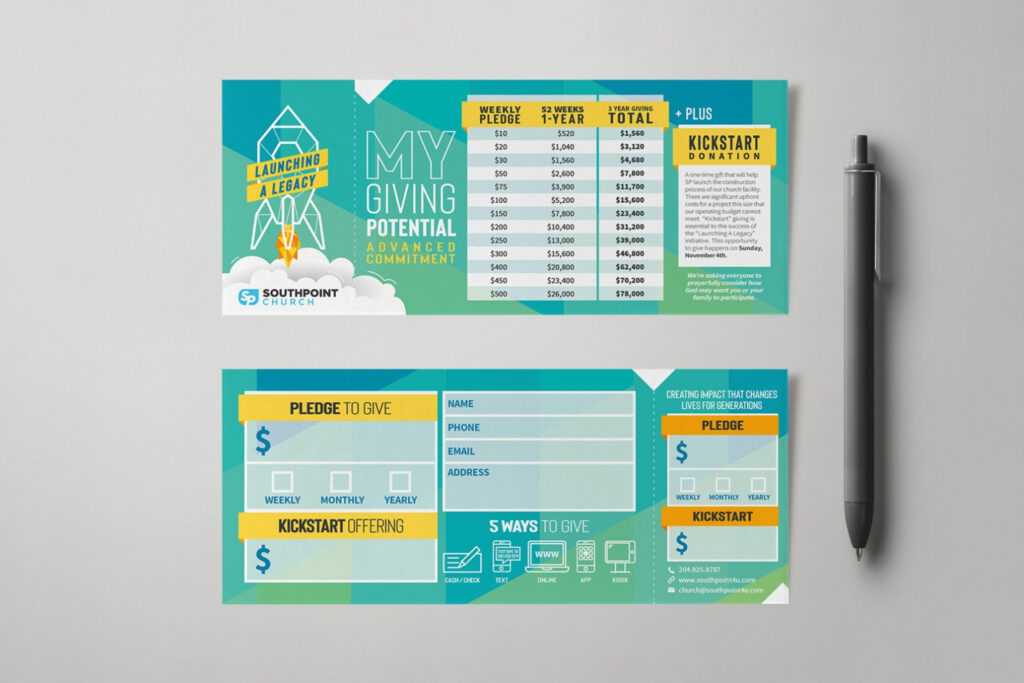 Pledge Cards Design & Printing | Church Communications for Pledge Card ...