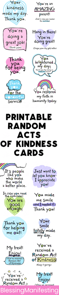 Random Acts Of Kindness Cards – Blessing Manifesting for Random Acts Of ...