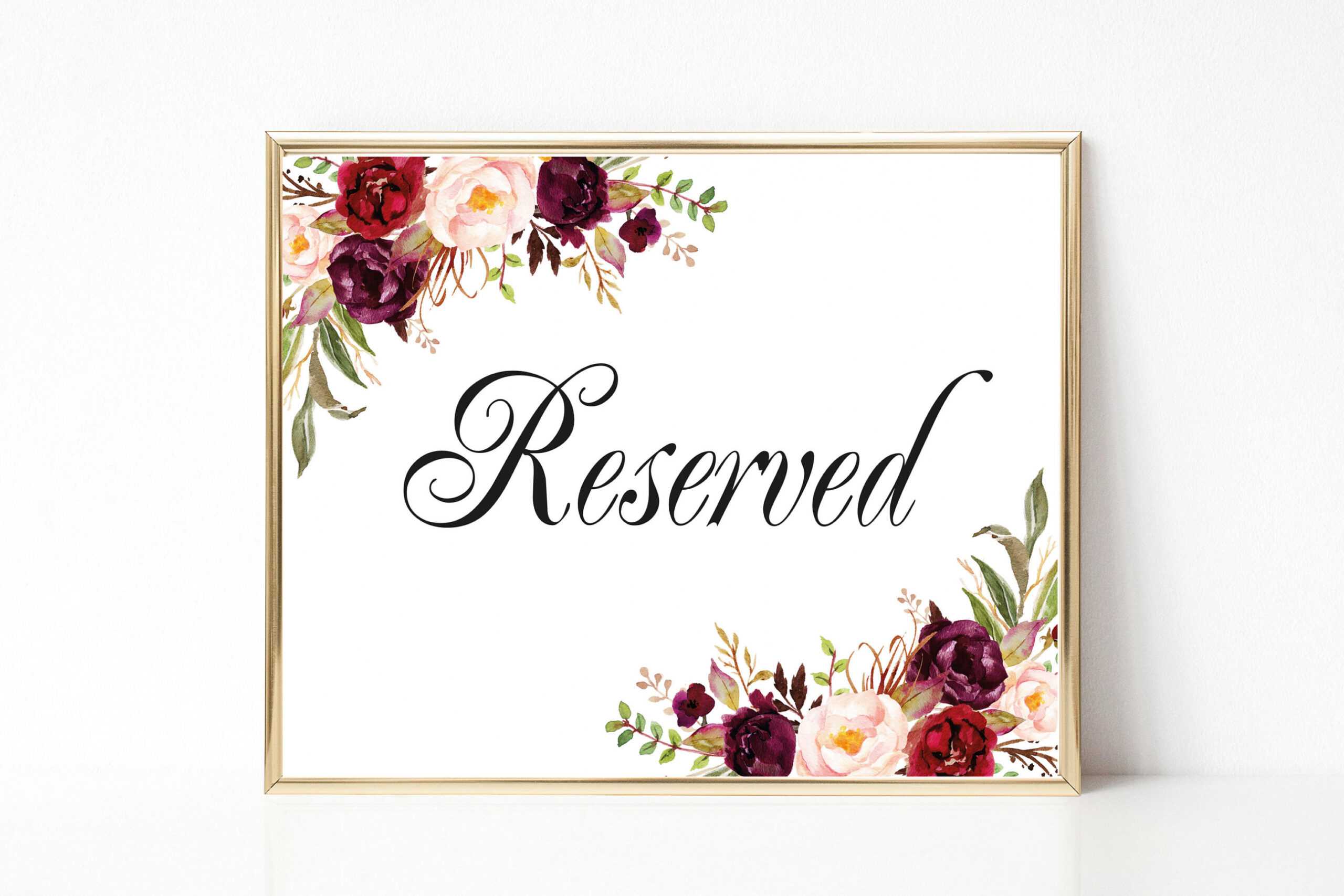 Reserved Cards For Tables Templates Creative Inspirational Template 
