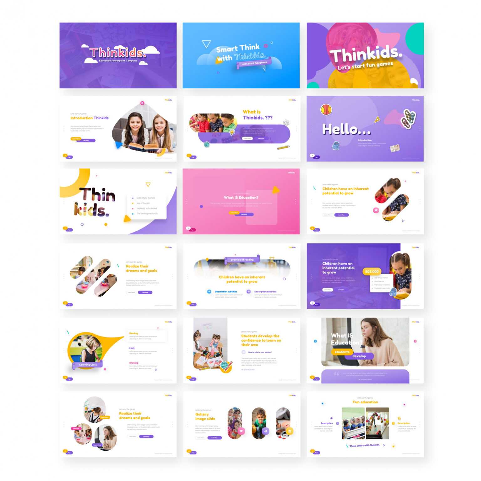 Thinkids – Fun Games & Education Powerpoint Template in Powerpoint ...