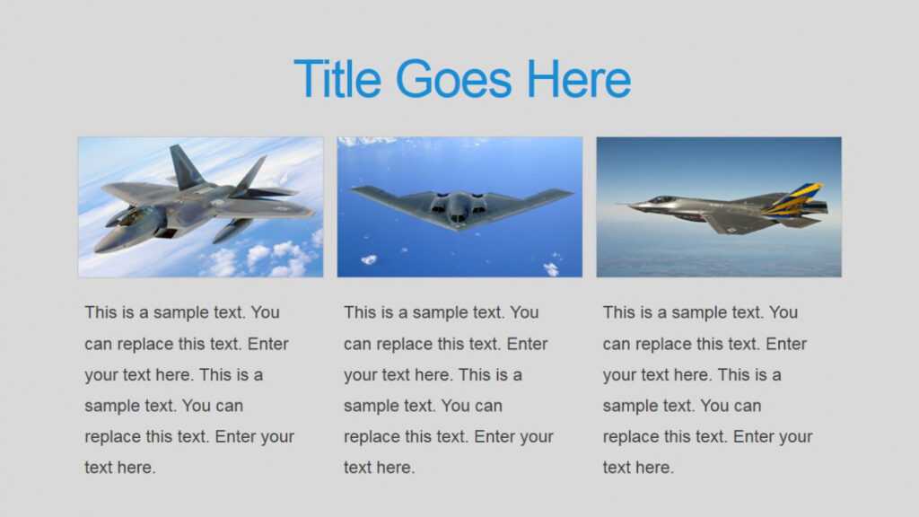 Three Tiles Military Air Force Powerpoint Slide – Slidemodel throughout Air Force Powerpoint ...